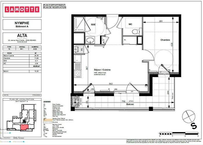 Appartement 2 pièces à Le Rheu, à louer