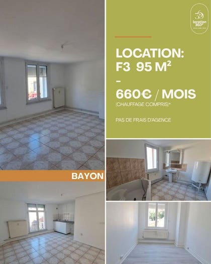 Appartement 3 pièces à louer à Bayon