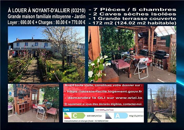 Maison à louer - Noyant-dAllier - 6 pièces - 5 chambres