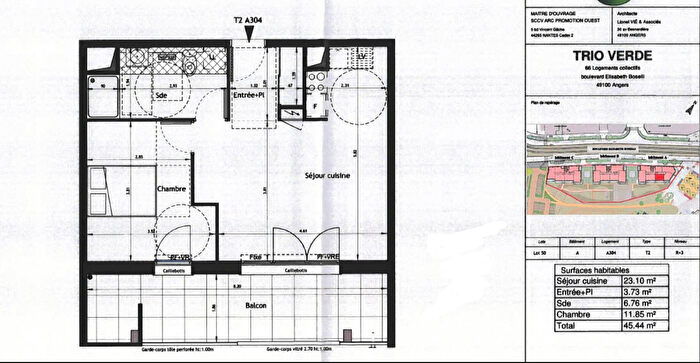 Appartement 2 pièces à louer à Angers, Les Hauts de Saint-Aubin