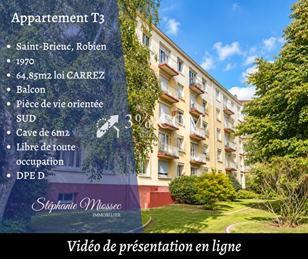 Appartement 3 pièces à Saint-Brieuc, Ville Hellio, Tour d'Auvergne, Ville Jouha, à vendre
