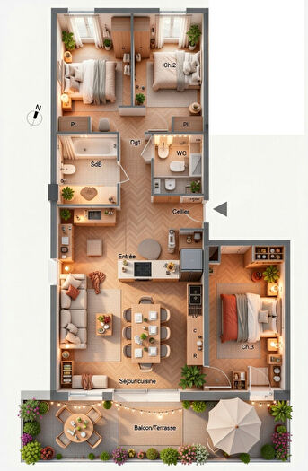 Appartement à vendre - Challes-les-Eaux - 4 pièces - 3 chambres