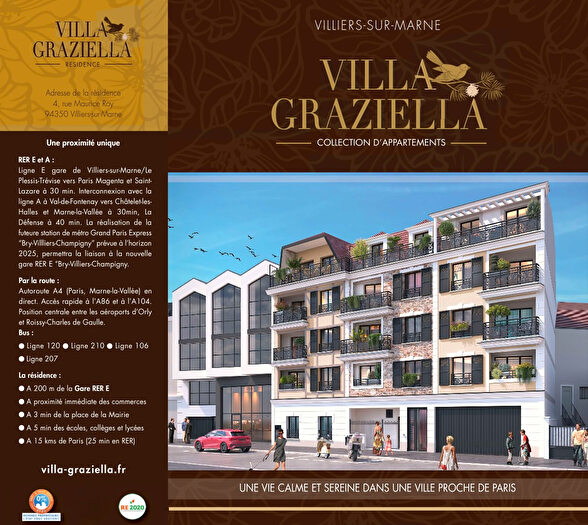 Appartement à vendre - Villiers-sur-Marne, Centre-ville - 1 pièce