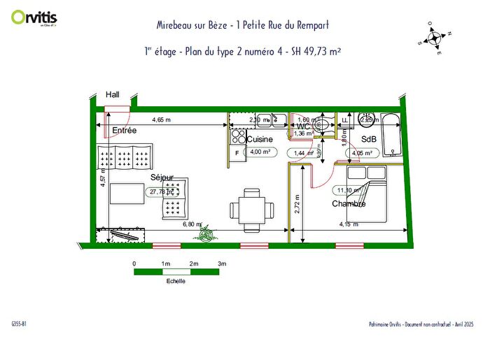 Mirebeau-sur-Bèze - Appartement 2 pièces à louer