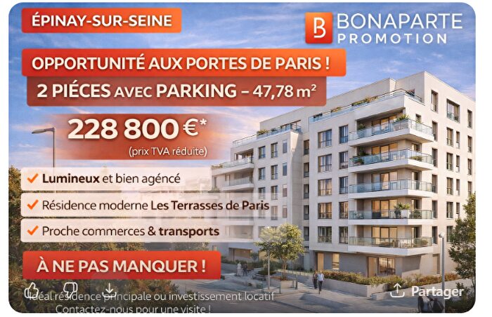 Épinay-sur-Seine, Centre-ville - Maison 2 pièces à vendre
