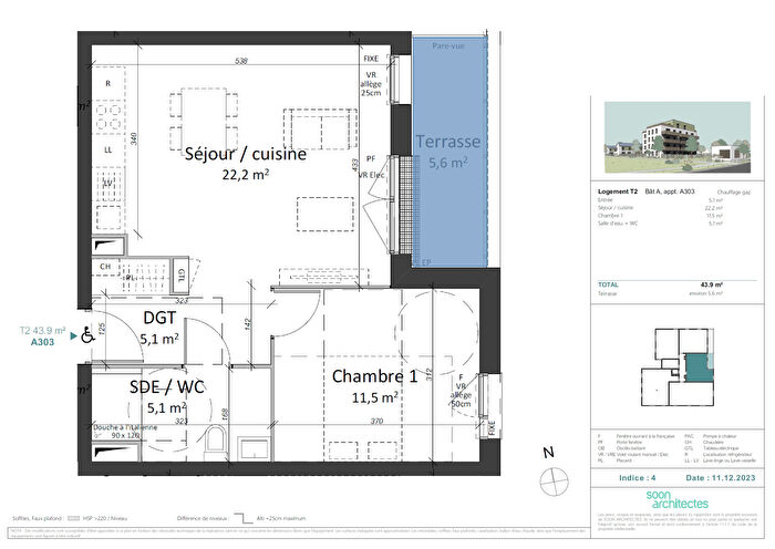Appartement à vendre - Caen, Centre ancien - 2 pièces - 1 chambre
