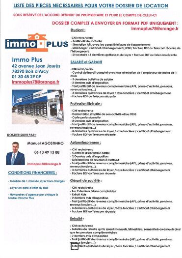 Appartement à louer - Parc Saint Cyr-Haut de Fontenay, Fontenay-le-Fleury - 2 pièces - 1 chambre