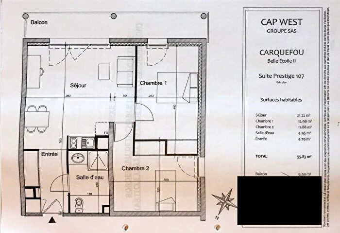 Appartement à vendre - Carquefou, Haut Pays, Gouachère, La Salle, Vincendière, Haute Forêt - 3 pièces - 2 chambres