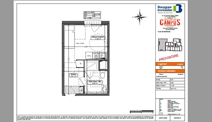 Quartiers Nord-Est, Beaulieu - Appartement 1 pièce à louer