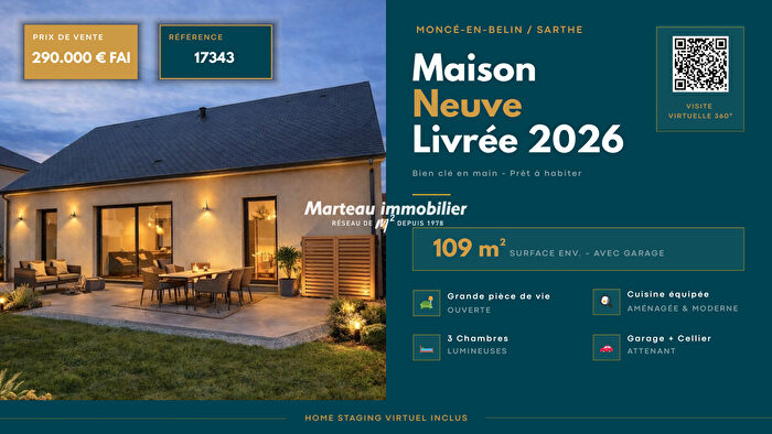 Maison à vendre - Moncé-en-Belin - 5 pièces - 3 chambres