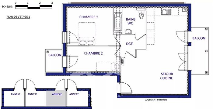Appartement à vendre - La Baule-Escoublac, Guézy-La Bosse - 3 pièces - 2 chambres