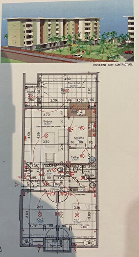Appartement à vendre - Cayenne - 3 pièces - 2 chambres