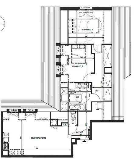 Appartement à vendre - Igny - 3 pièces - 2 chambres