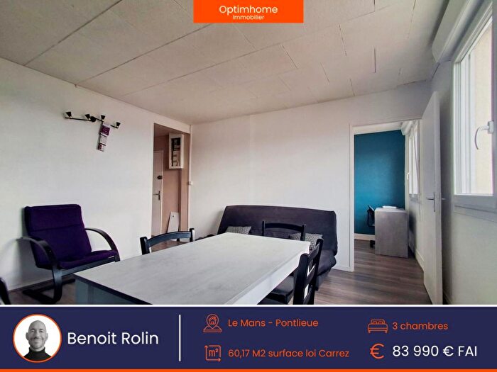 Le Mans, Pontlieue : Appartement 4 pièces à vendre