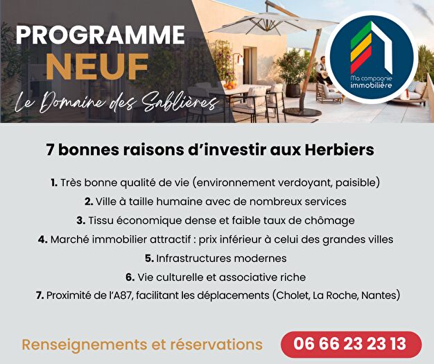 Appartement à vendre - Les Herbiers - 2 pièces - 1 chambre