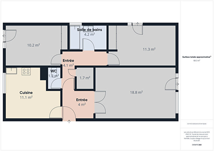 Appartement à louer - Nancy, Haussonville, Blandan, Donop - 3 pièces - 2 chambres
