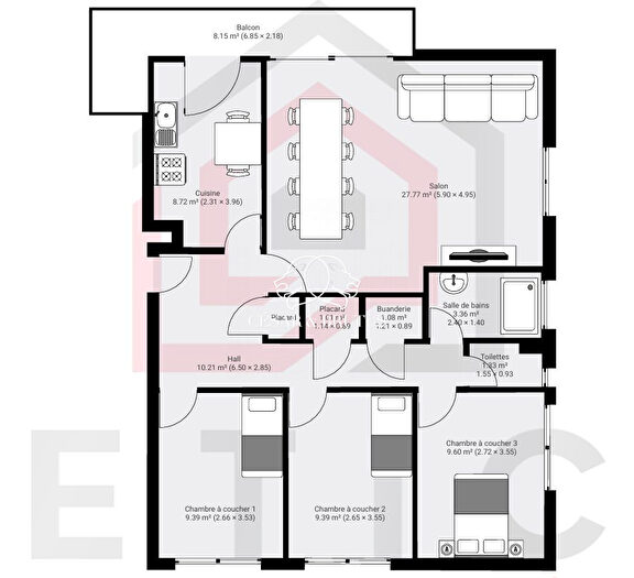 Appartement 5 pièces à vendre - Bron, Le Terraillon