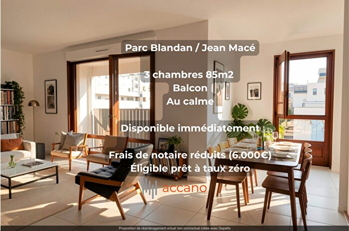 Appartement à vendre - Lyon e , Jean Macé - 4 pièces - 3 chambres