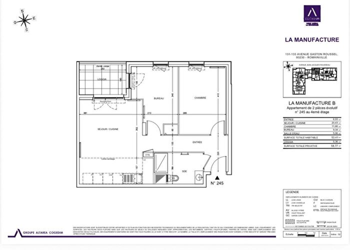 Romainville, Bas Pays - Appartement 3 pièces à vendre
