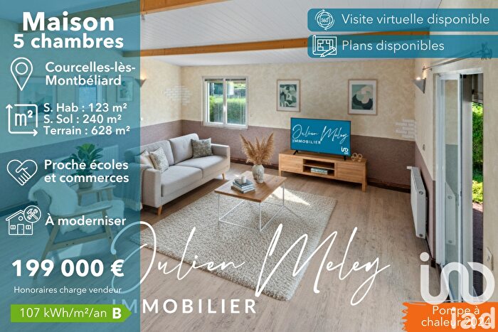 Maison à vendre - Courcelles-lès-Montbéliard - 6 pièces - 4 chambres