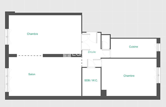 Appartement à vendre - Montrouge, Porte de Châtillon - 3 pièces - 2 chambres