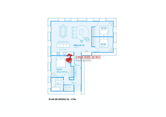 Appartement à vendre - Saint-Louis, Centre-ville - 3 pièces - 2 chambres