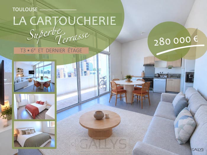 Appartement 3 pièces à Toulouse, La Cépière, Arènes, à vendre