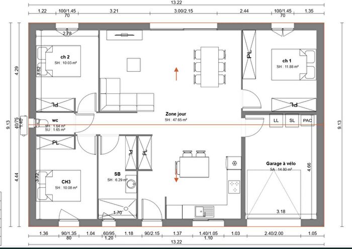 Maison à vendre - Saint-Jean-de-Liversay - 4 pièces - 3 chambres