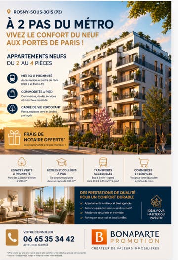 Maison 3 pièces à vendre à Rosny-sous-Bois, Les Boutours