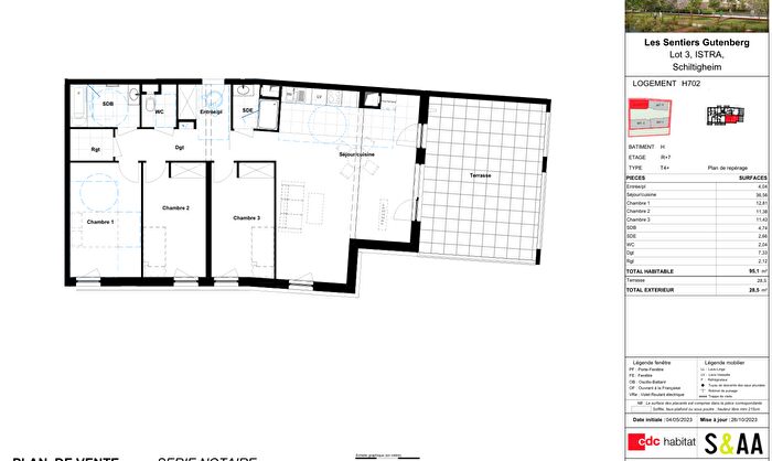 Appartement 4 pièces à louer - Schiltigheim, Ecrivains, Trois Epis