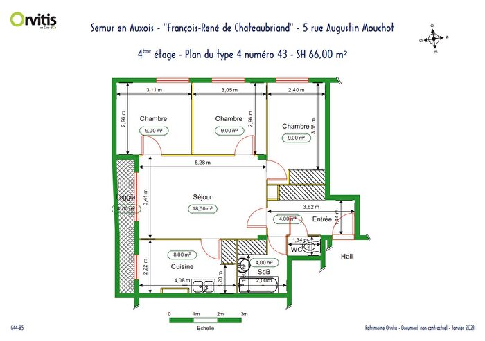Semur-en-Auxois - Appartement 4 pièces à louer