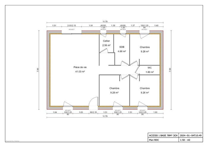 Maison à vendre - Villette - 5 pièces - 3 chambres