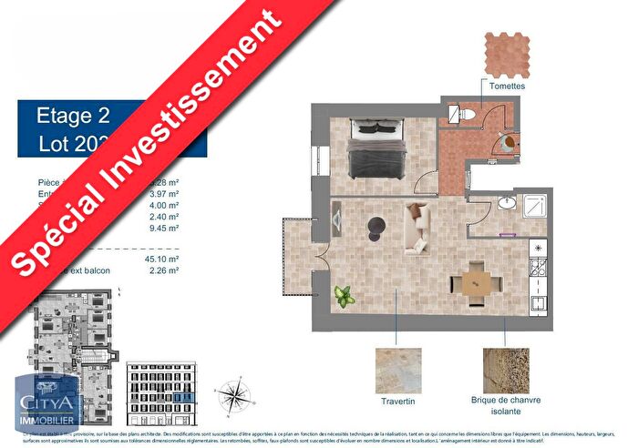 Appartement à vendre - Nice, Carabacel - 2 pièces - 1 chambre