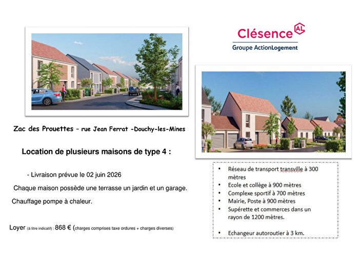 Maison à louer - Douchy-les-Mines