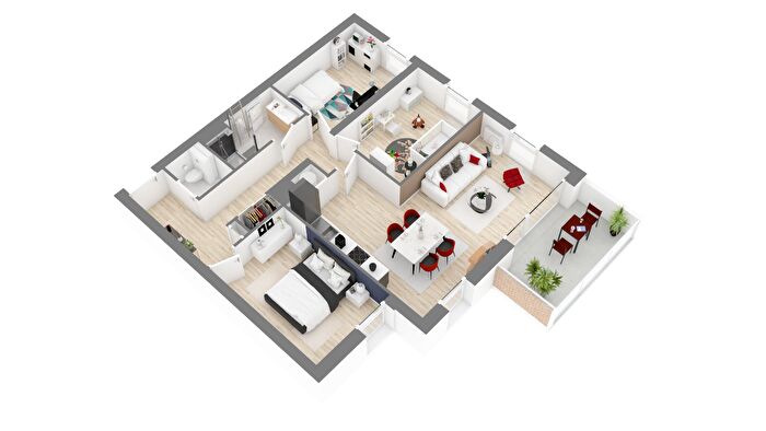 Appartement à louer - Saint-Jean-de-Braye, Ouest - 4 pièces - 3 chambres