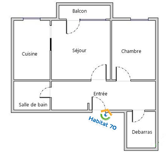 Appartement à louer - Plancher-les-Mines - 2 pièces - 1 chambre