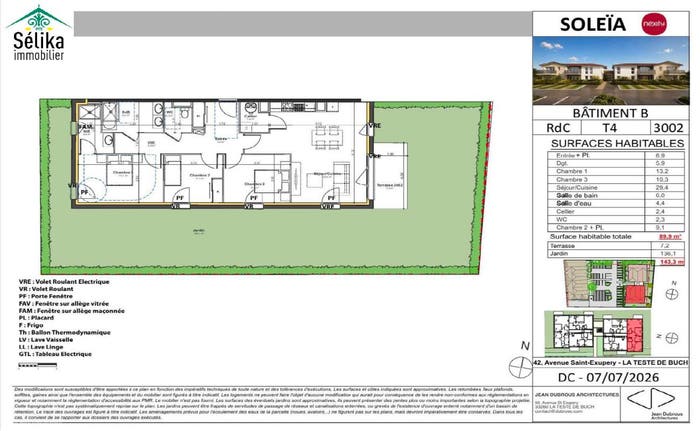 La Teste-de-Buch, L'Enclos d'Alis, Notre-Dame des Monts, Ninots, Miquelots : Appartement 4 pièces à vendre