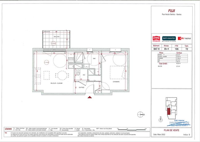 Appartement à louer - Nantes, Longchamp, Rond-Point de Rennes, Perverie, Américains - 2 pièces - 1 chambre