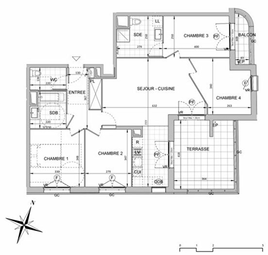 Appartement 5 pièces à Bussy-Saint-Georges, à vendre