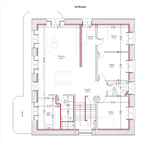 Appartement à vendre - Bourogne - 5 pièces - 3 chambres