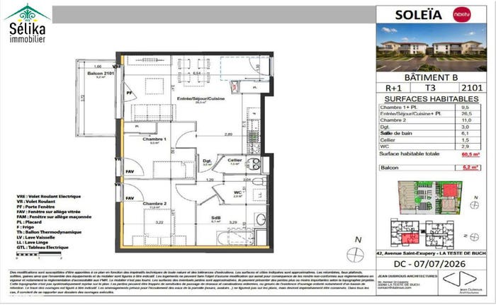 La Teste-de-Buch, L'Enclos d'Alis, Notre-Dame des Monts, Ninots, Miquelots : Appartement 3 pièces à vendre