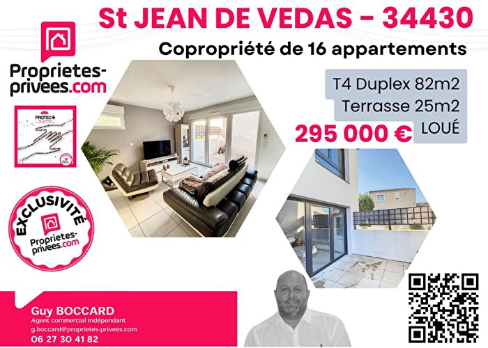 Appartement à vendre - Saint-Jean-de-Védas - 4 pièces - 3 chambres