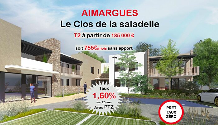 Appartement à vendre - Aimargues - 2 pièces - 1 chambre