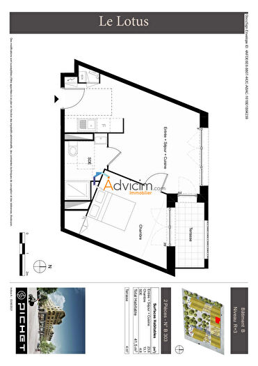 Fleury-sur-Orne : Appartement 2 pièces à louer