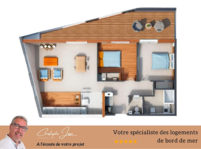 Appartement à vendre - Port-la-Nouvelle - 3 pièces - 2 chambres