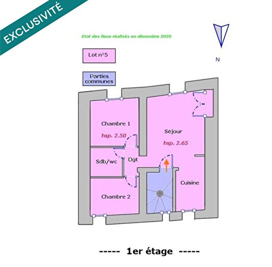 Appartement à vendre - Claviers - 3 pièces - 2 chambres