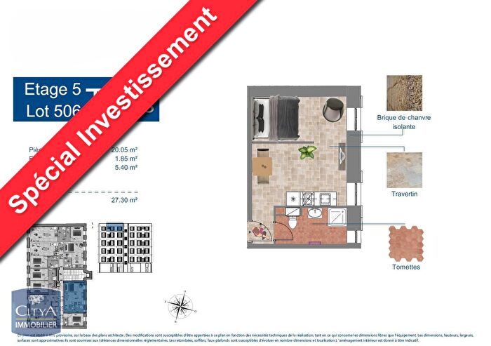Appartement 1 pièce à Nice, Carabacel, à vendre