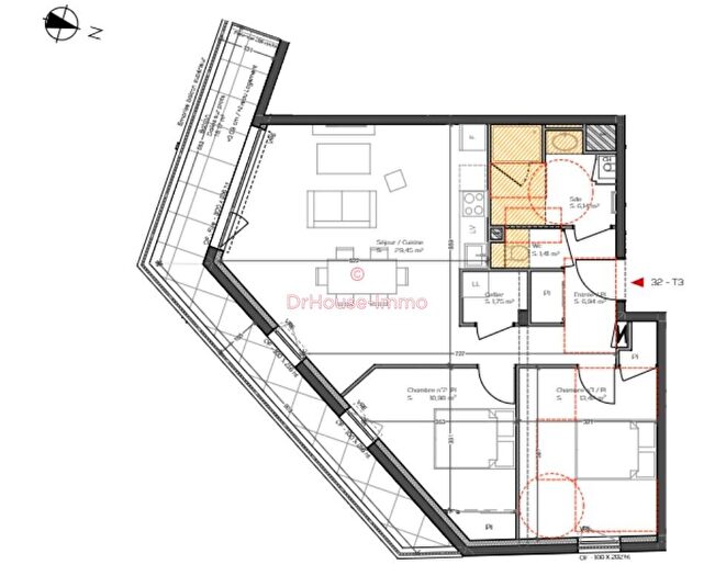 Appartement 3 pièces à vendre à Vannes, Cliscouët