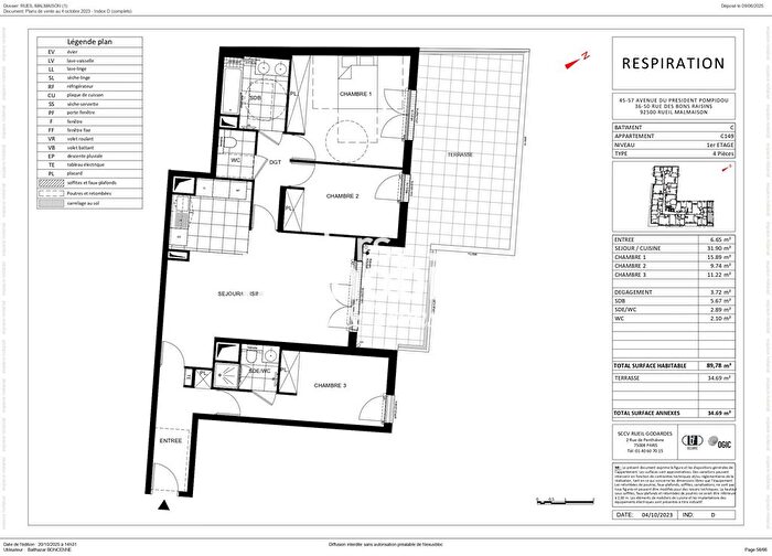 Rueil-Malmaison, Plateau - Appartement 4 pièces à vendre