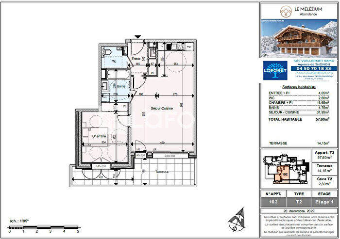 Appartement à vendre - Abondance - 2 pièces - 1 chambre